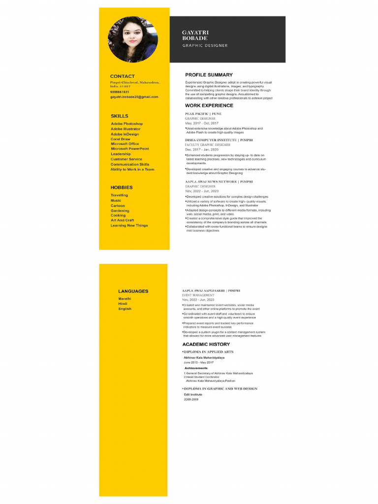 Resume Gayatri Bobade | PDF