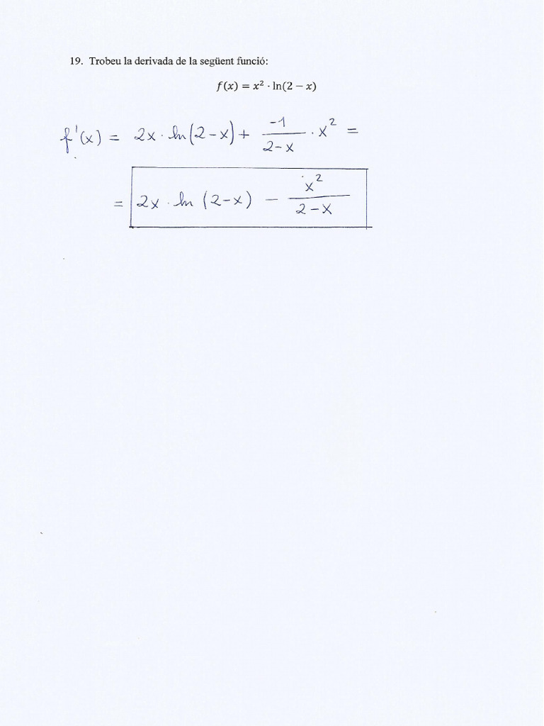 Exercici 19 Derivades | PDF