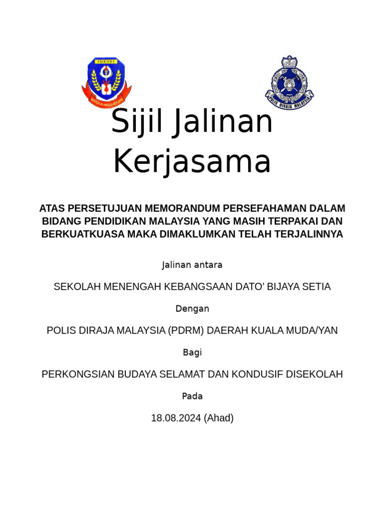 Sijil Jaringan Kerjasama POLIS 2 | PDF