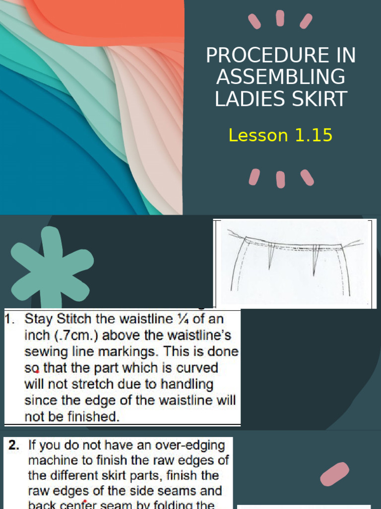 Lesson 1.14 Procedure in Assembling Ladies Skirt | PDF