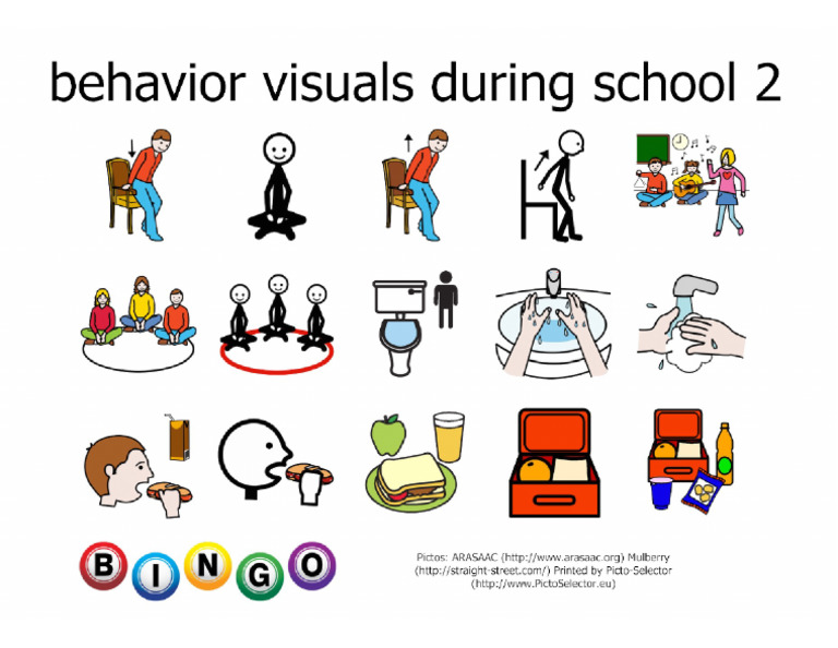 Behavior Visuals During School 2 | PDF