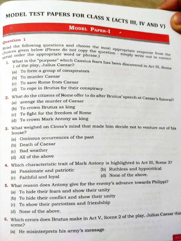 J.C. Model Test Papers | PDF