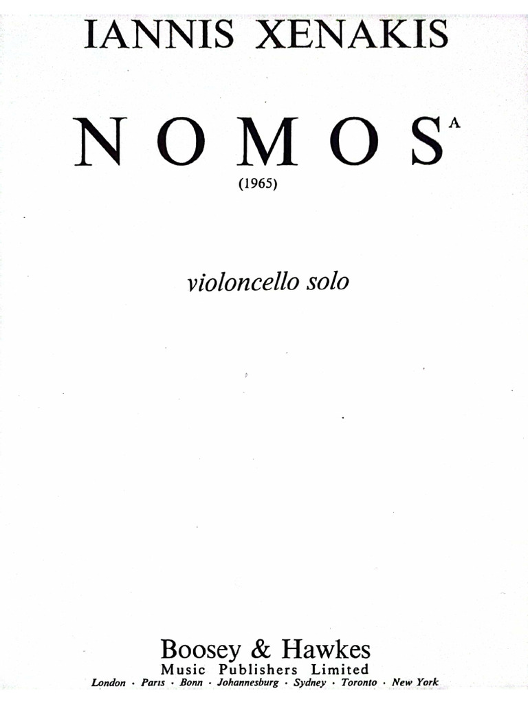 Xenakis, Iannis - Nomos Alpha | PDF
