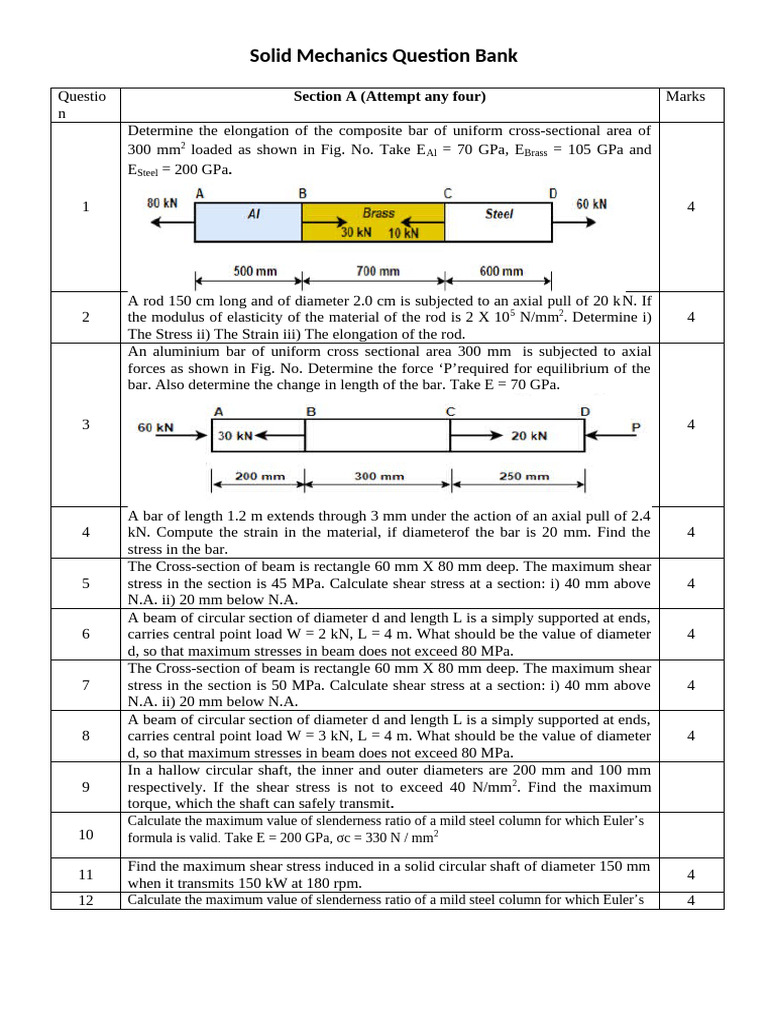 SM End Sem Question Bank | PDF