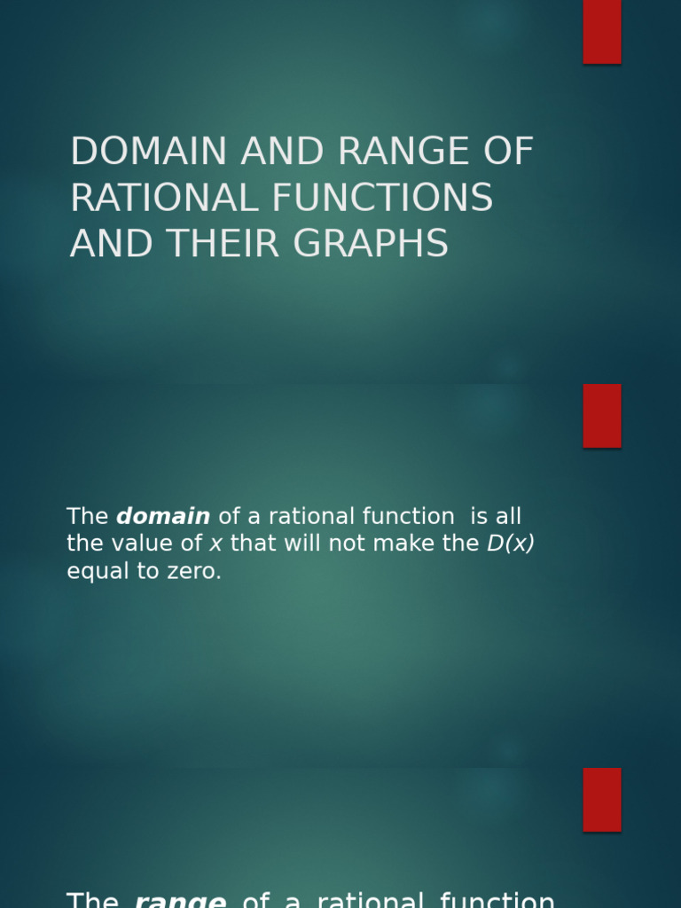Domain and Range of Rational Functions | PDF | Teaching Methods ...