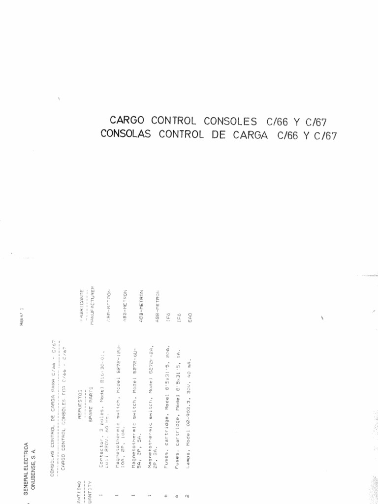 Cargo Control Consoles C66 - C67 | PDF