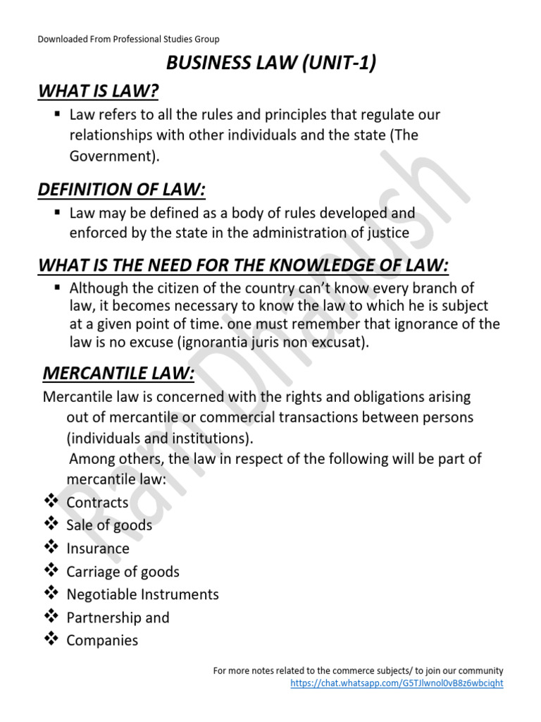 Business Law Notes | PDF