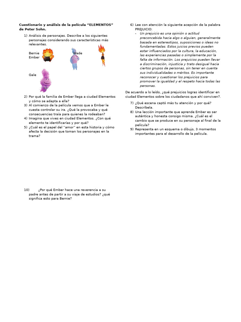 Cuestionario y Análisis de La Película | PDF