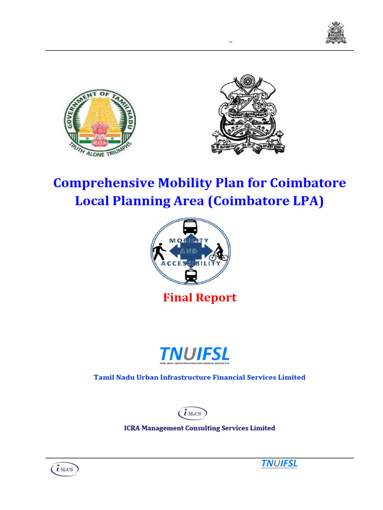 Coimbatore CMP Final Report - R1 | PDF | Environmental Impact ...