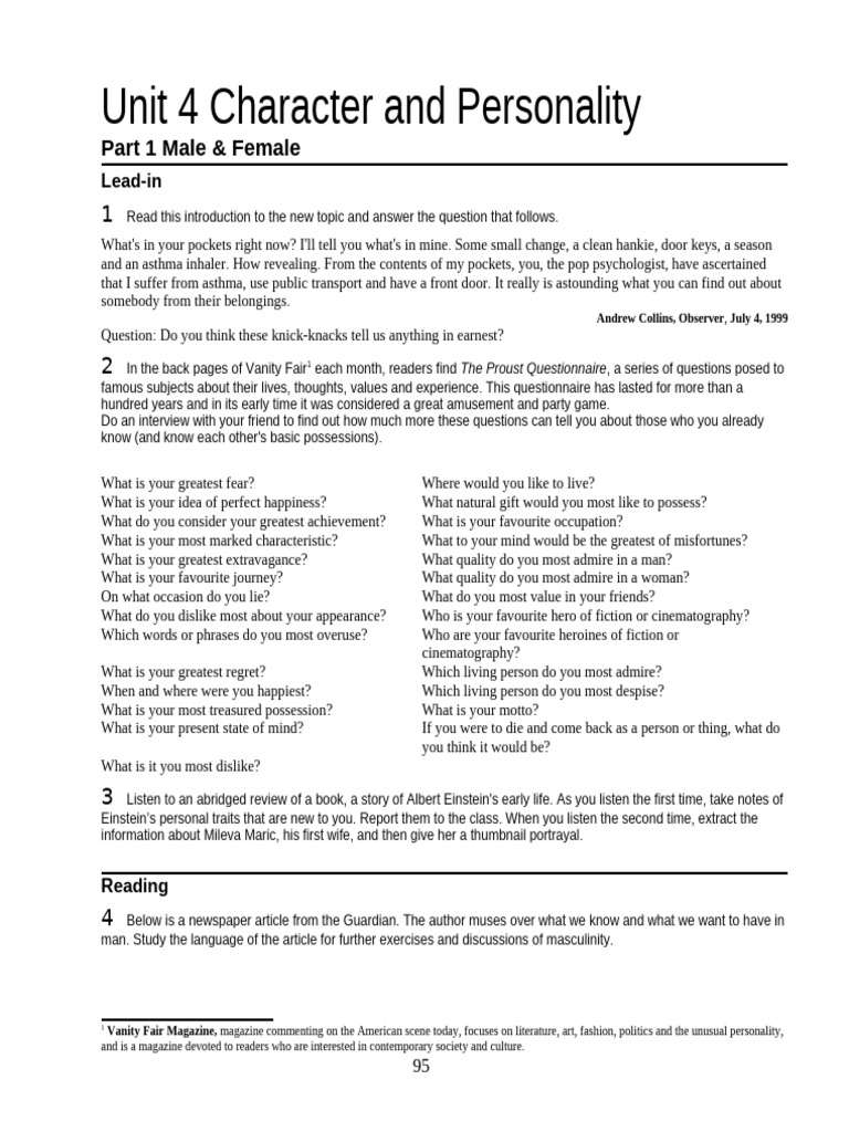 Unit 4 Personality | PDF