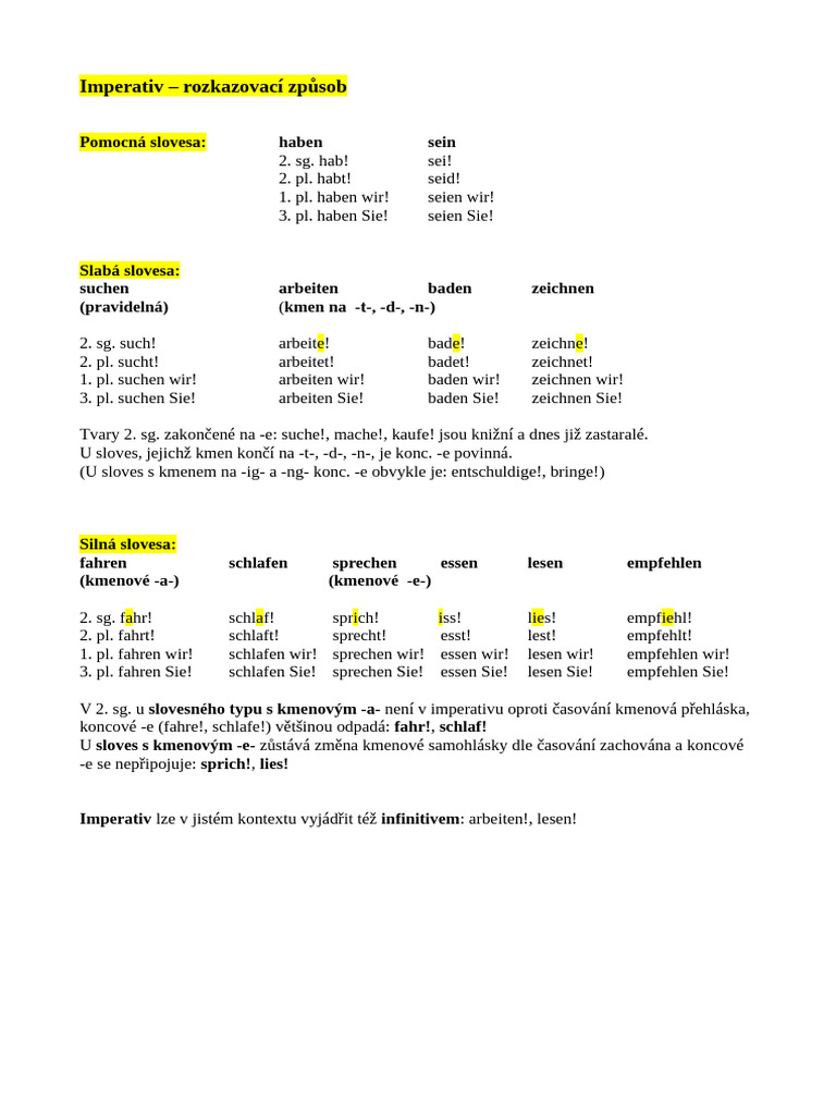 Imperativ Sloves | PDF