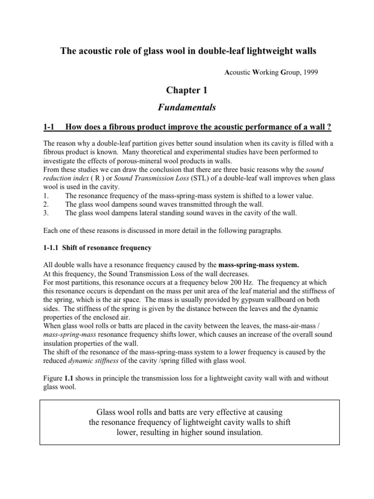 Insulation in MSM Walls Cavity Fill Isolation Study Awg - Paper - CH ...
