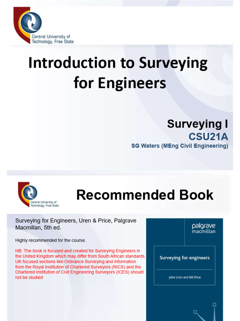 CSU21A - Chapter 1 - Introduction To Surveying | PDF