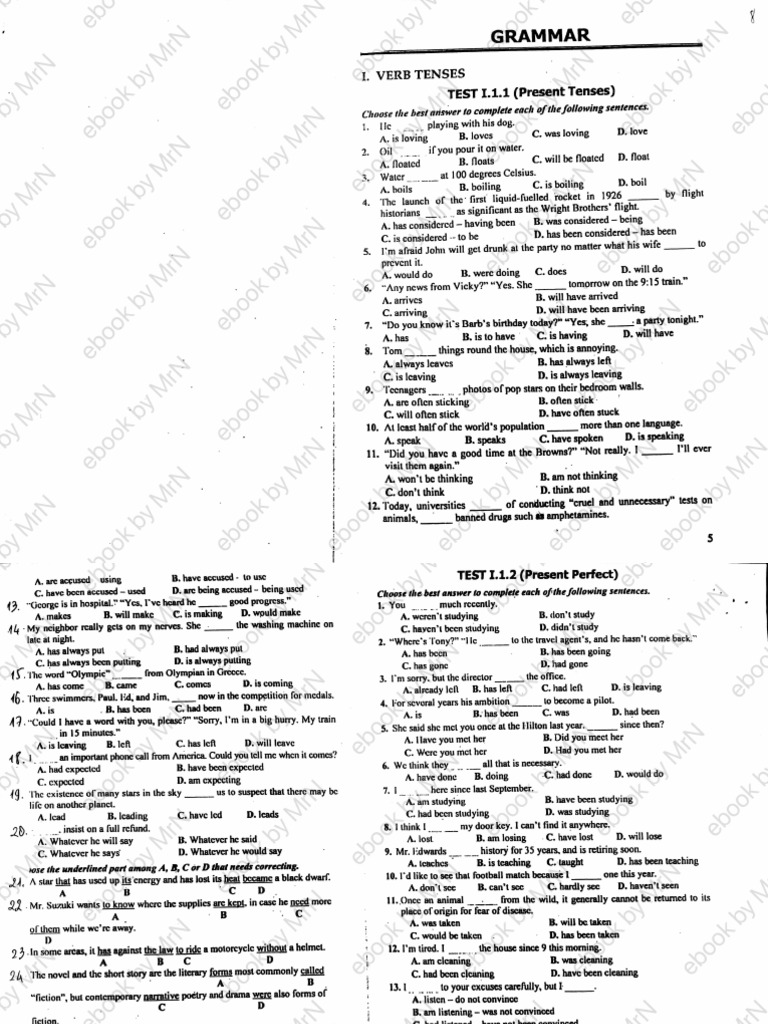 Tense-Exercises-1 (1) | PDF