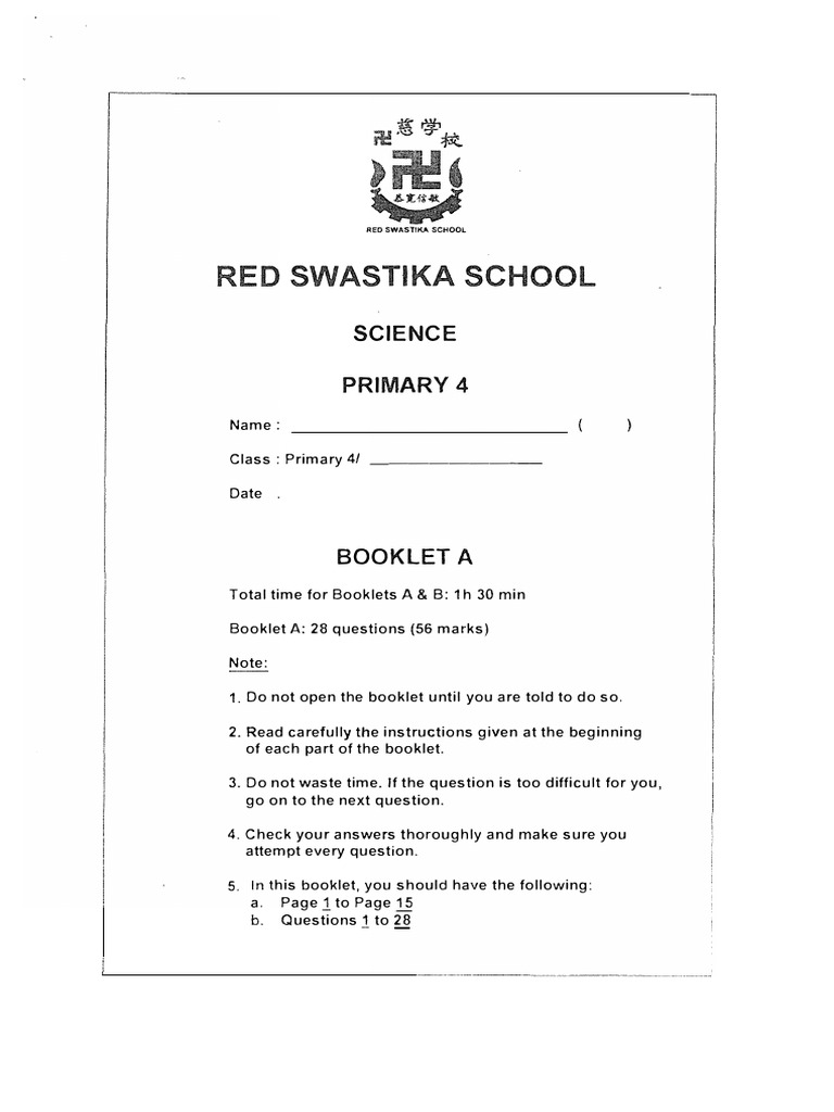 P4 Science SA2 2021 RedSwastika Exam Papers | PDF