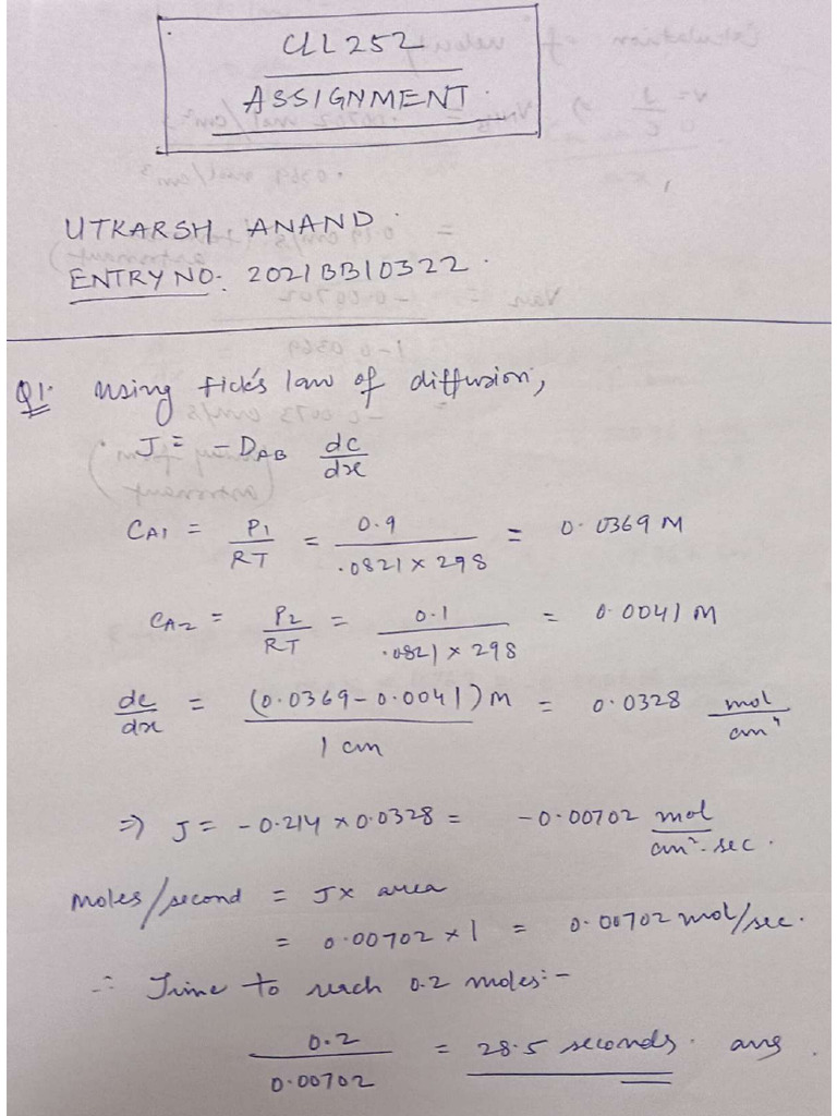Mass Transfer Assignment | PDF