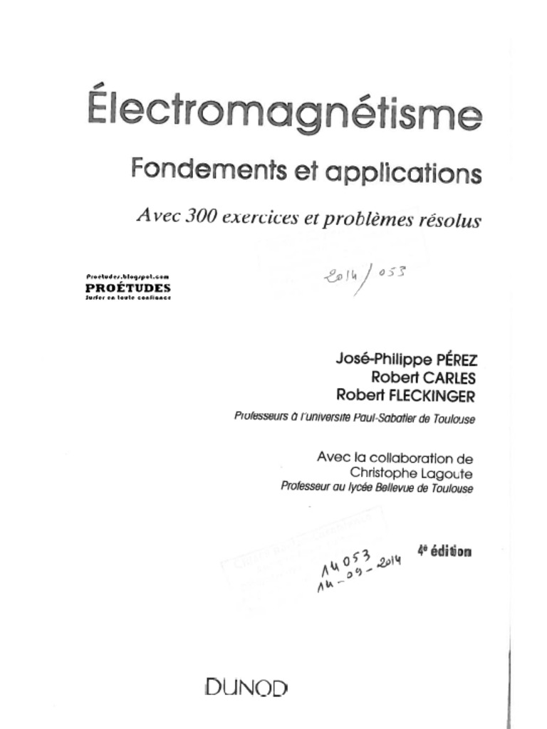 Electromagnetisme Perez Proetudes Blogspot Com PDF | PDF