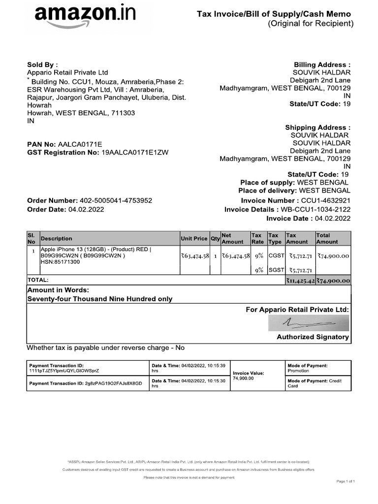Phone Invoice | PDF