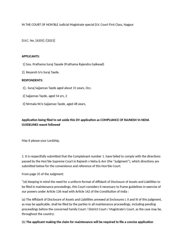 DV Case RvsN compliance draft | PDF