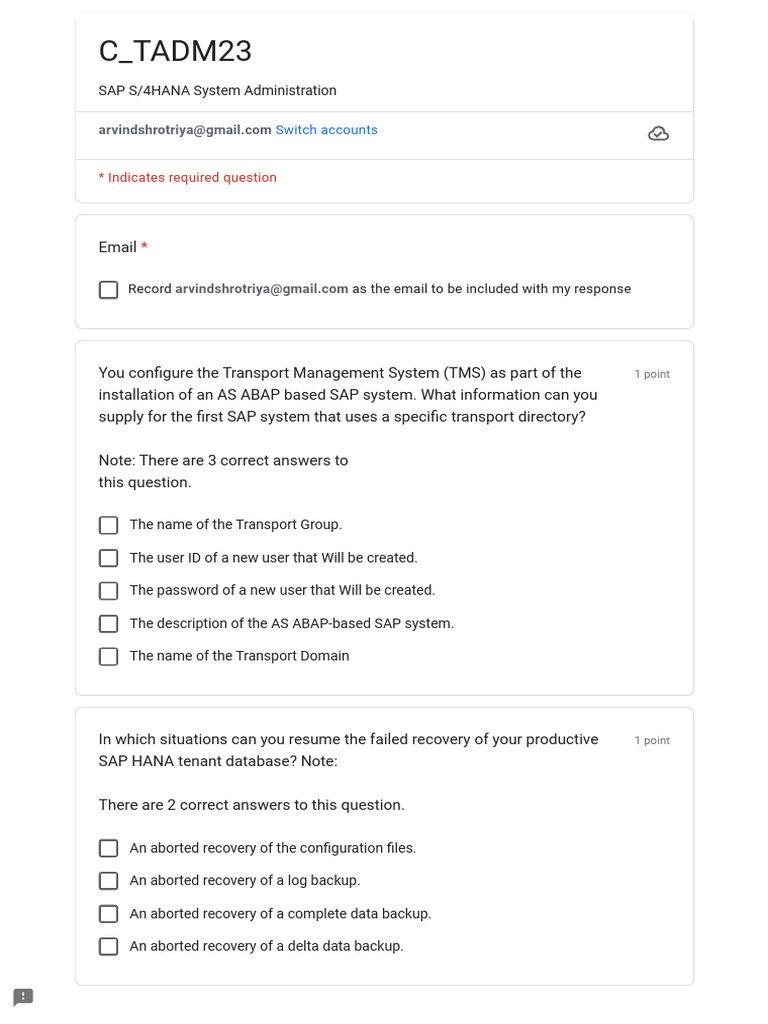 C - TADM23 - SAP S4HANA System Administration | PDF | Databases | World Wide Web