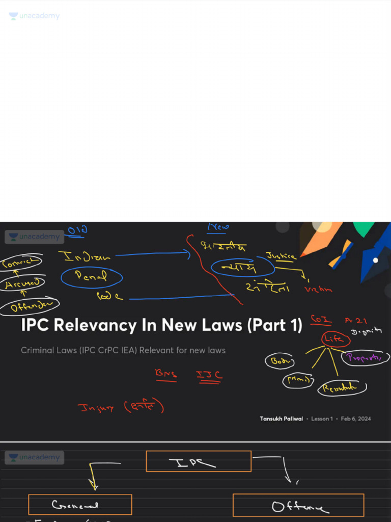 IPC Relevancy in New Laws Part 1 With Anno | PDF