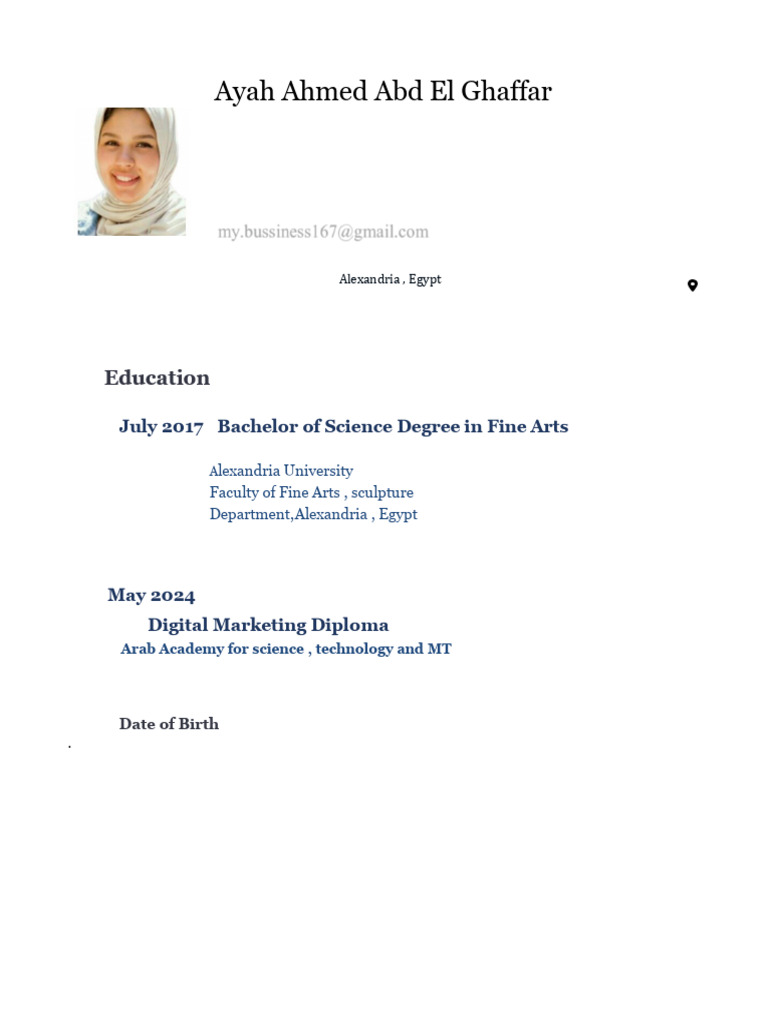 Ayah - Ahmed-CV 2024 | PDF