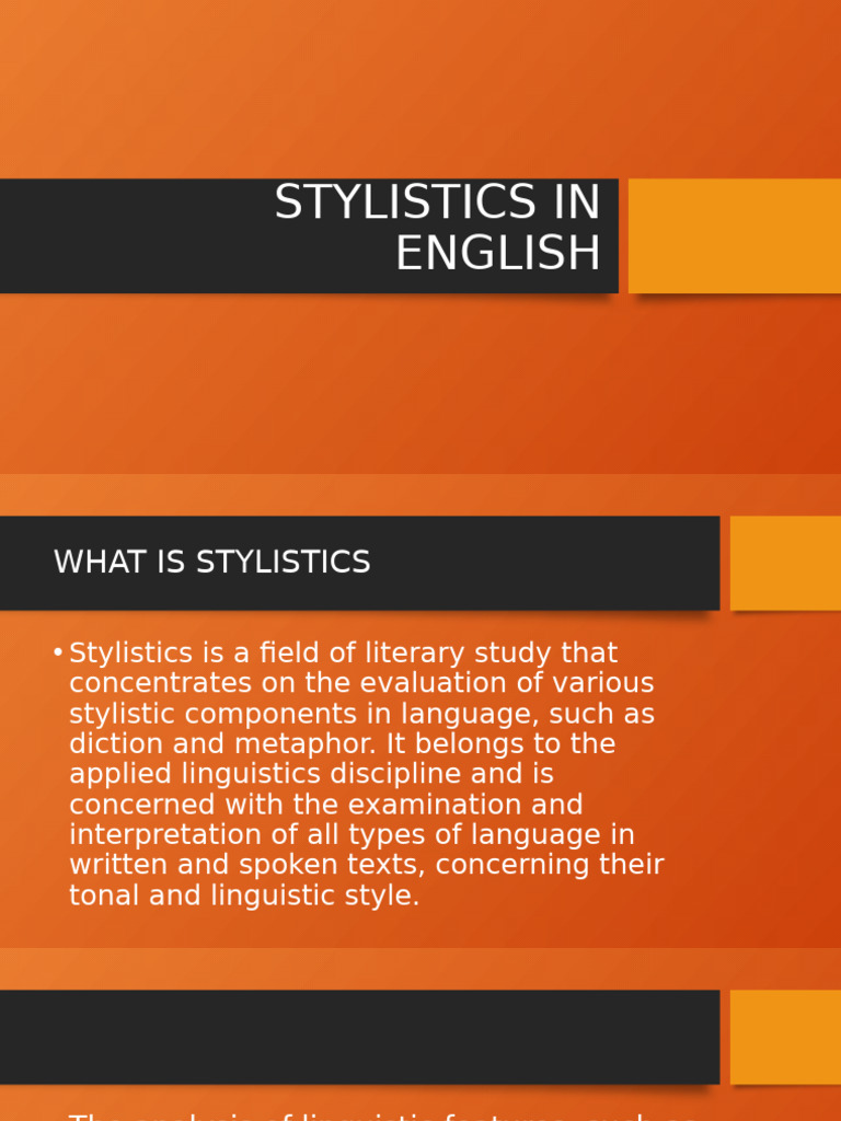Stylistics in Englis | PDF | Linguistics | Discourse