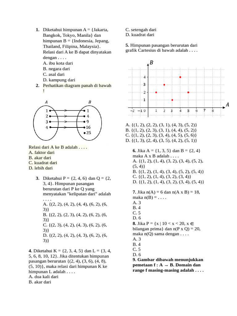 Pts MTK Kelas 8 (Fahri) | PDF Pts MTK Kelas 8 (Fahri) | PDF