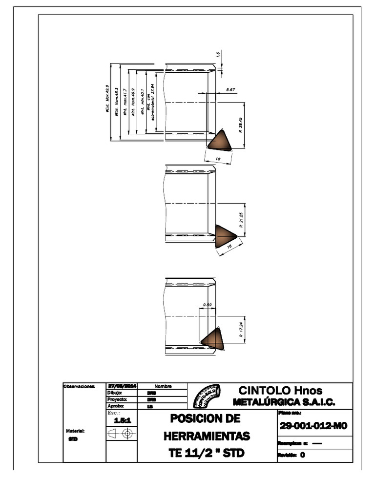 029-001-012MO (POSC. HERRA. TE 1.5 PULG - STD) - Model | PDF