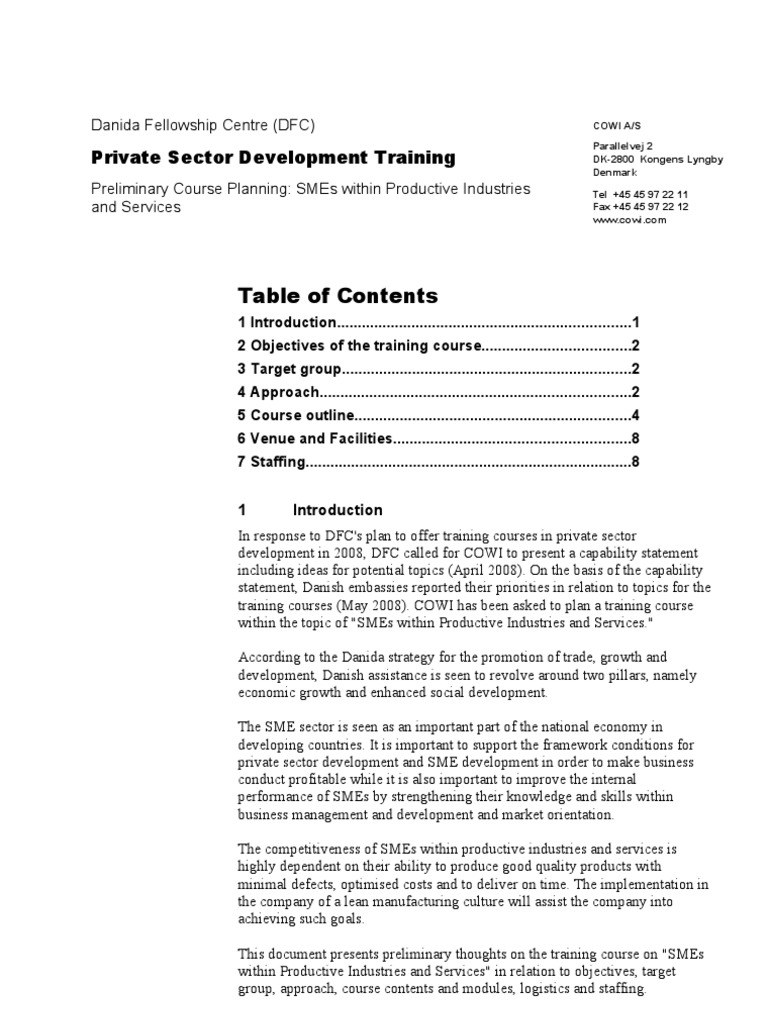 PSD Course Plan 190608 Productive Industry | PDF | Private Sector ...