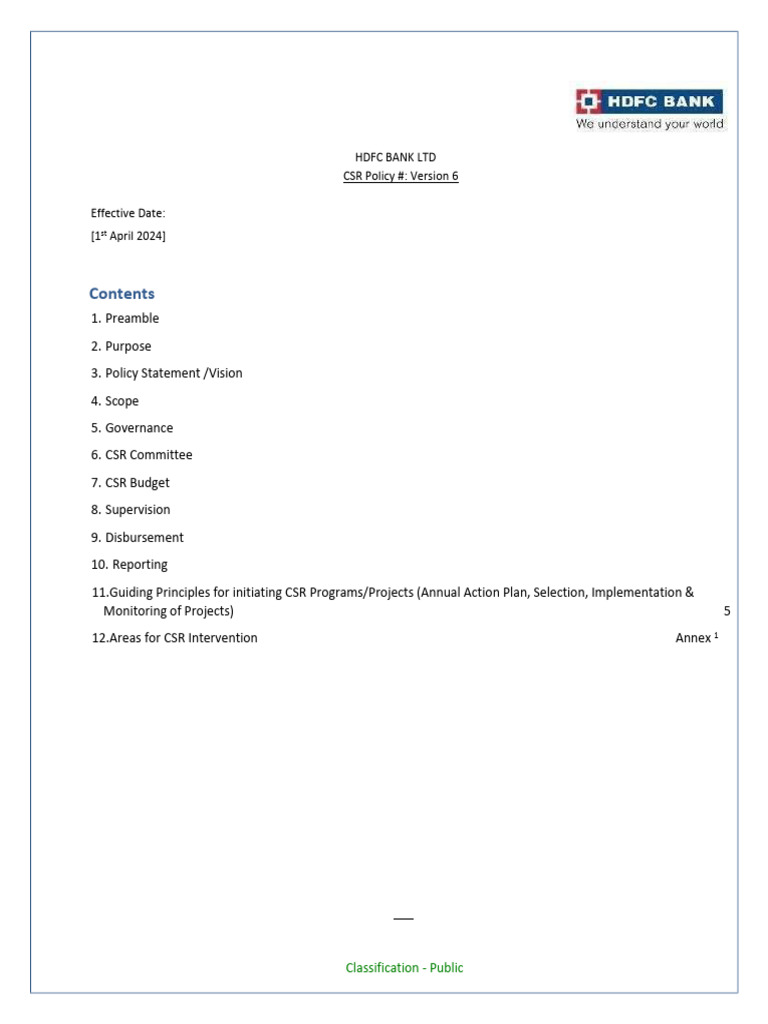 CSR_Policy | PDF