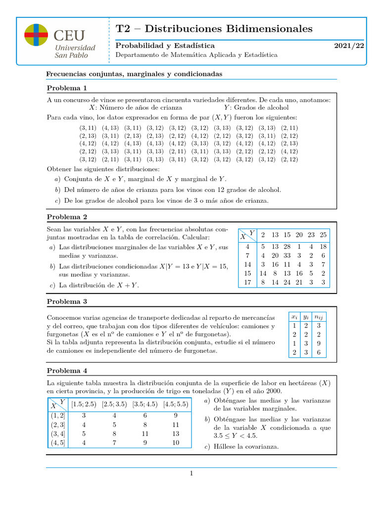 Ejercicios Tema 2 - Estructuras bidimensionales | PDF