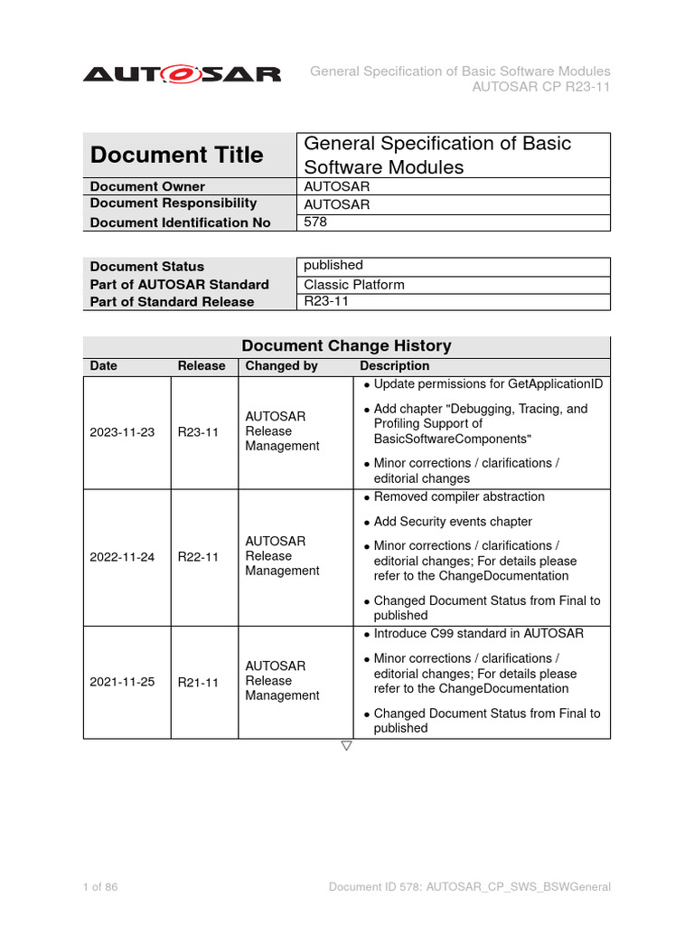 AUTOSAR_CP_SWS_BSWGeneral | PDF