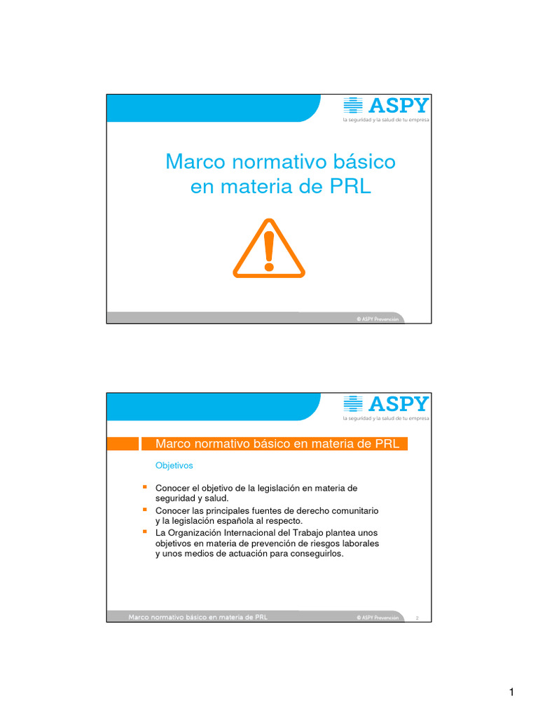 1.4 - Marco Normativo Básico en Materia de PRL | PDF