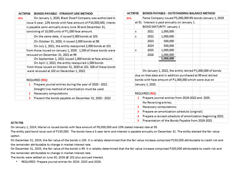 Actxf Problems 04-06 | PDF | Bonds (Finance) | Business