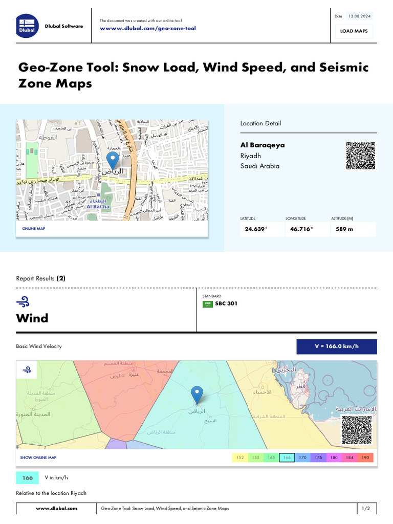 Dlubal Geo-Zone Tool_Al Baraqeya_Riyadh_Riyadh Region | PDF