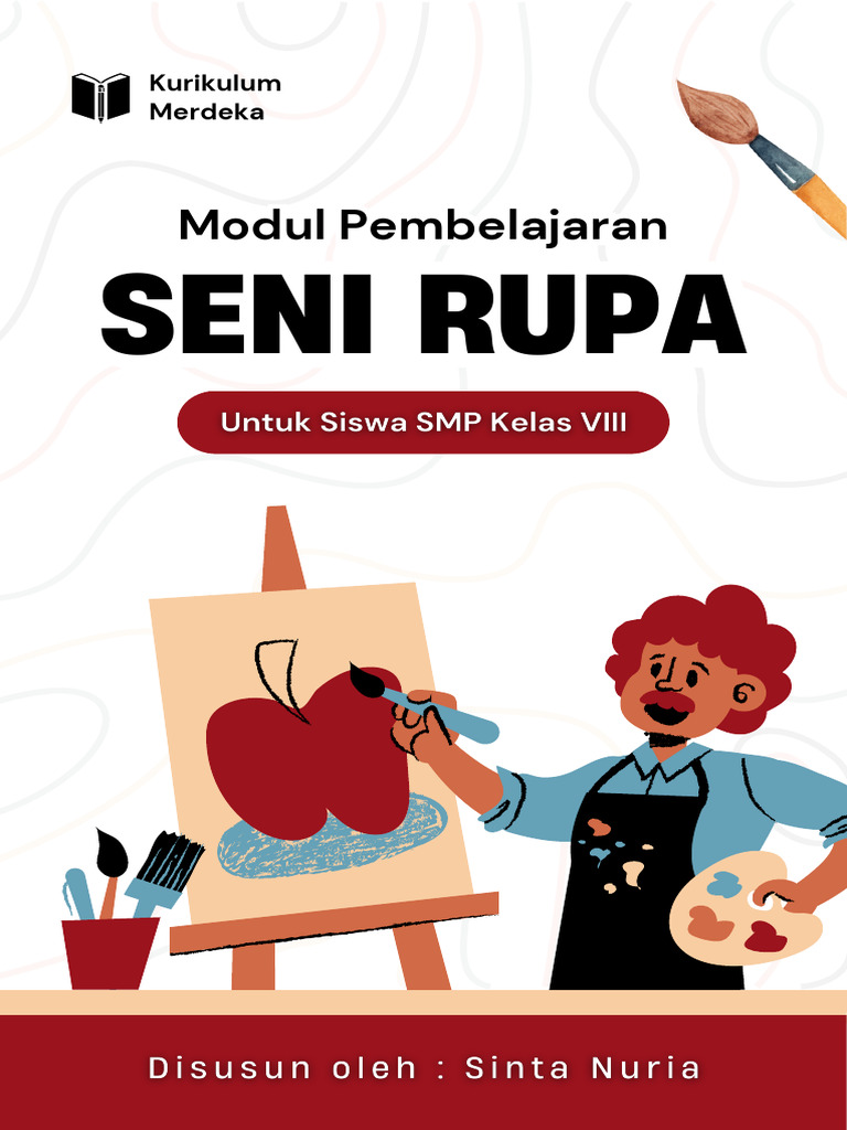 Modul Pembelajaran Seni Rupa Sampul Buku Merah Ilustratif PDF | PDF