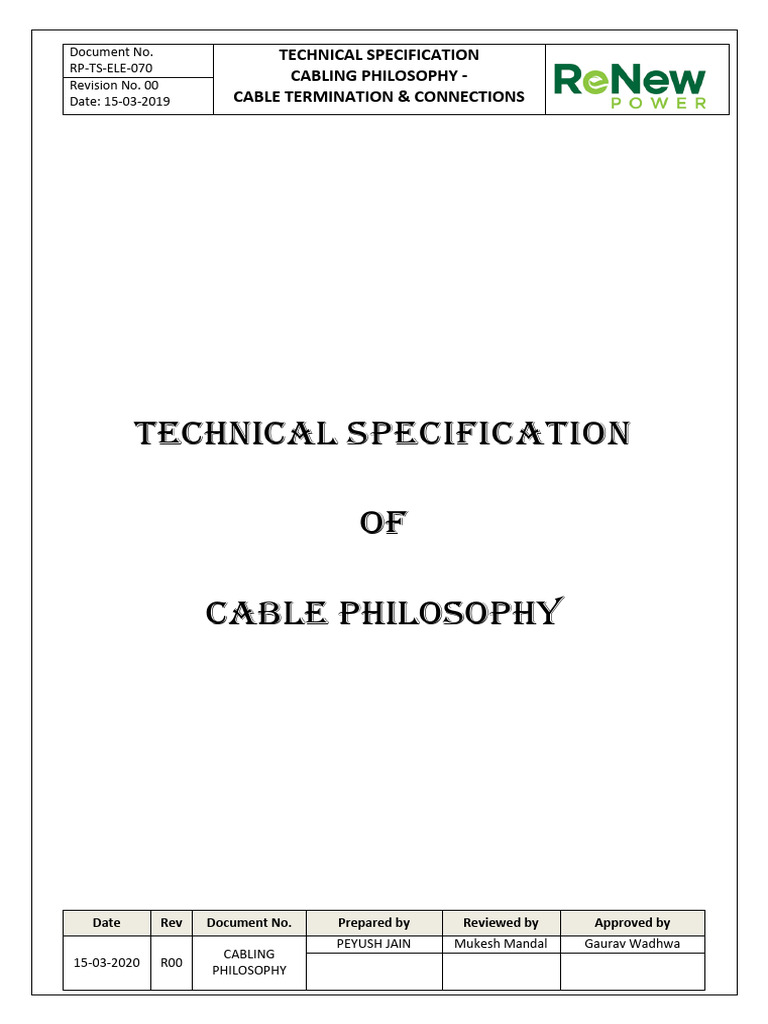 TS - Cabling Philosophy | PDF