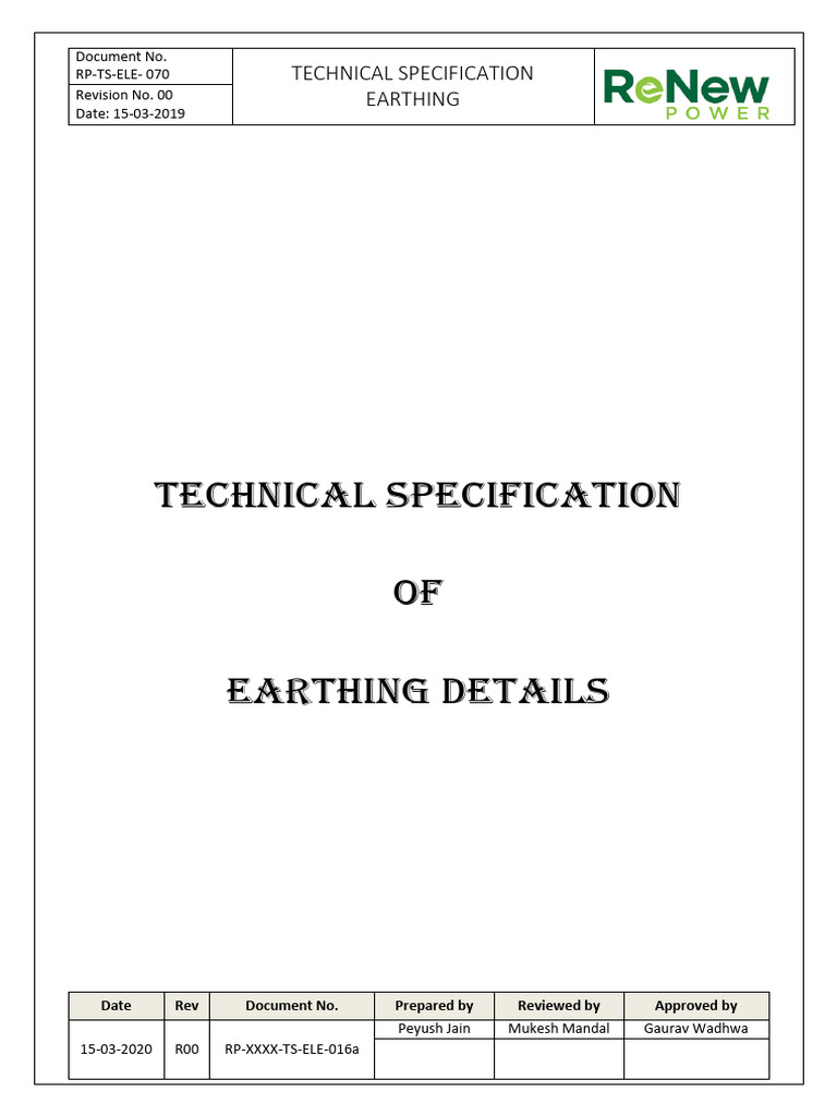 TS - Earthing Detail | PDF