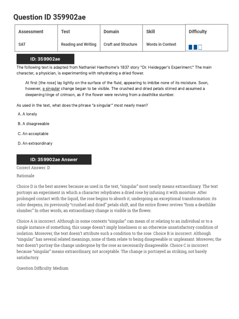 Words in Context (Level 2) Answer Key | PDF