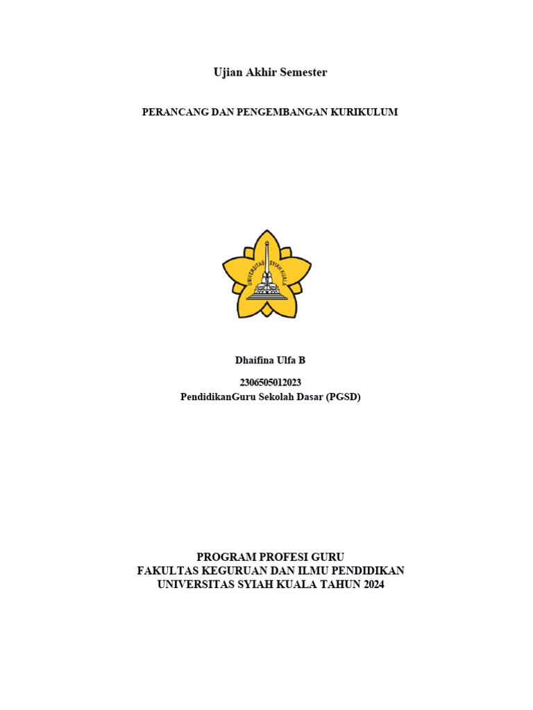 Ujian Akhir Semester PPK Dhaifina Ulfa B | PDF