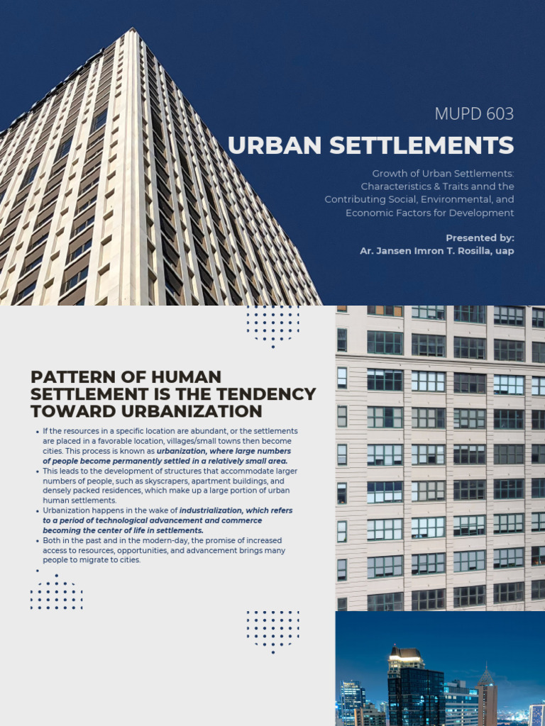 MUPD 603 - Assignment 1 - Urban Settlements | PDF