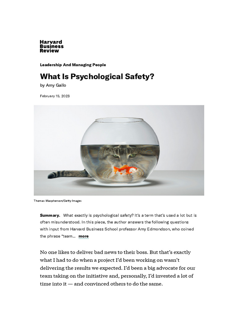 What Is Psychological Safety | PDF | Psychology | Social Psychology