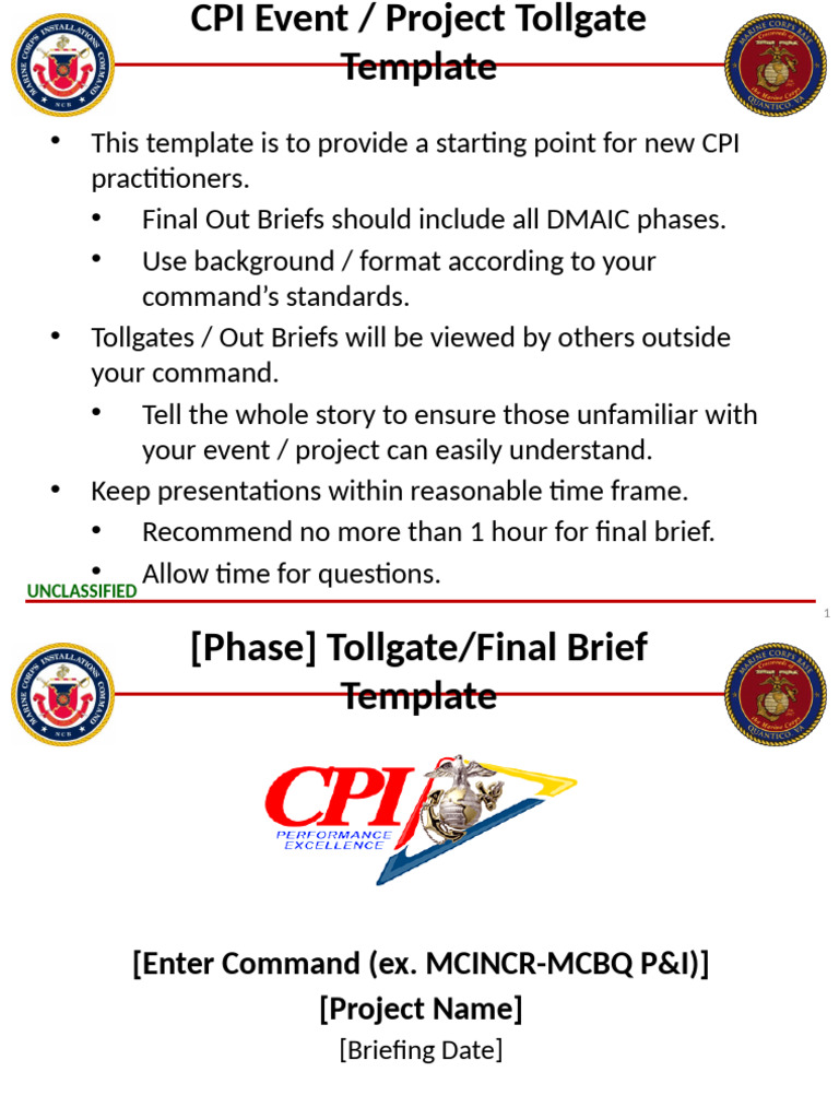 GB Cert LSS Tollgate Template | PDF