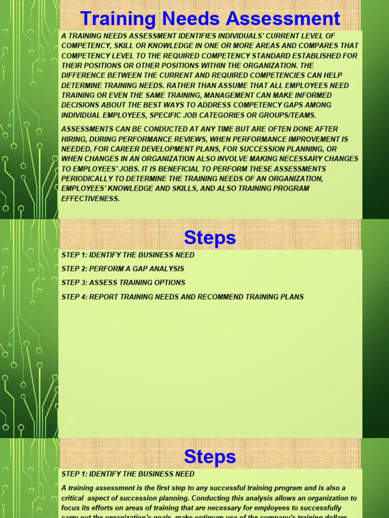 Training Needs Assessment | PDF