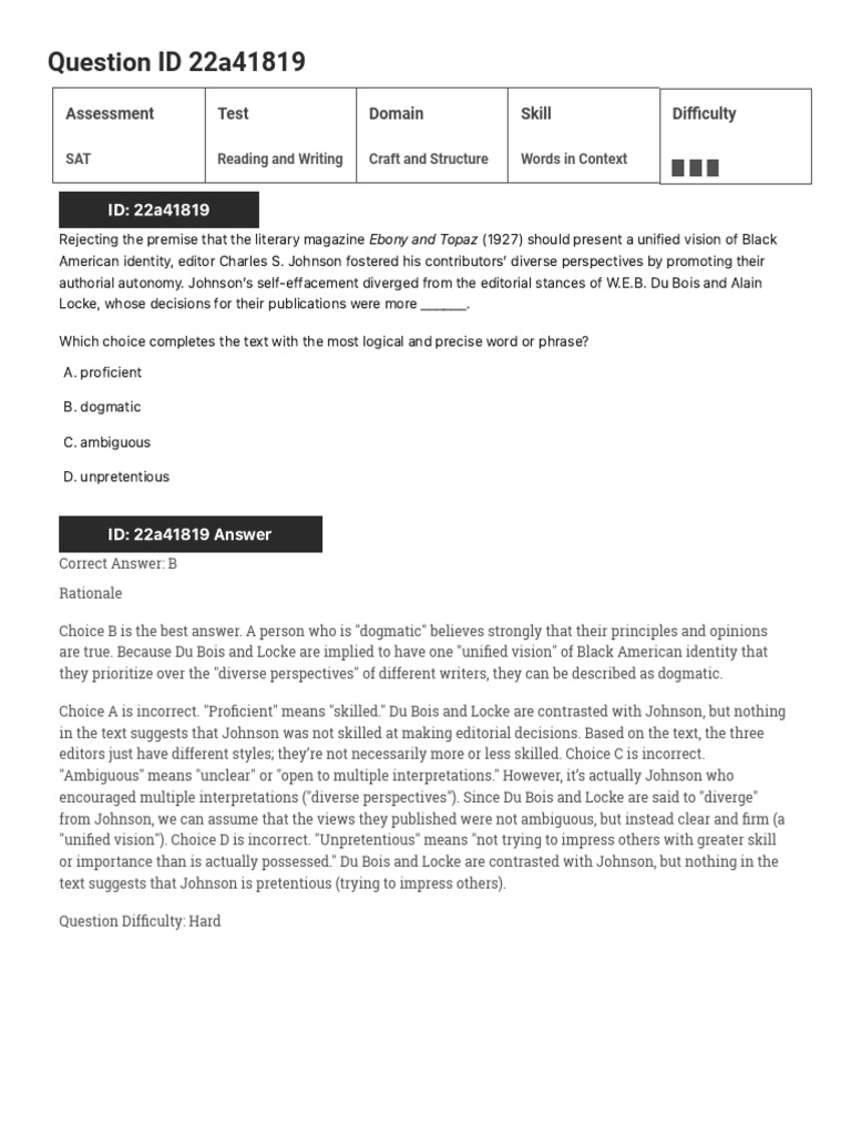 Words in Context (Level 3) Answer Key | PDF