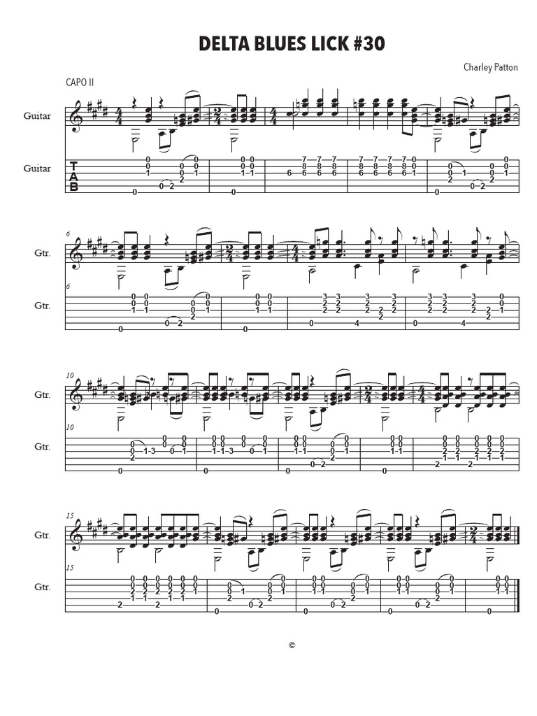 Delta Blues Guitar Tabs PDF | PDF | Blues | African American Music