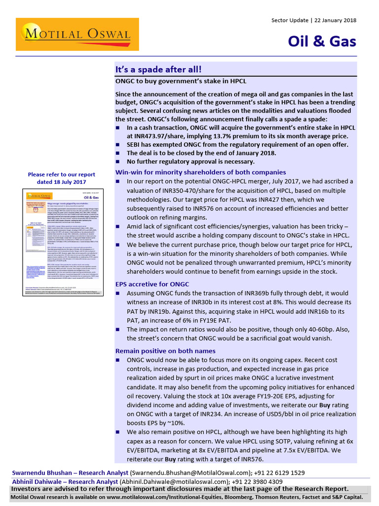 Oil & Gas: It's A Spade After All! | PDF