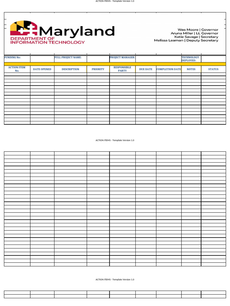 Action Items Log | PDF