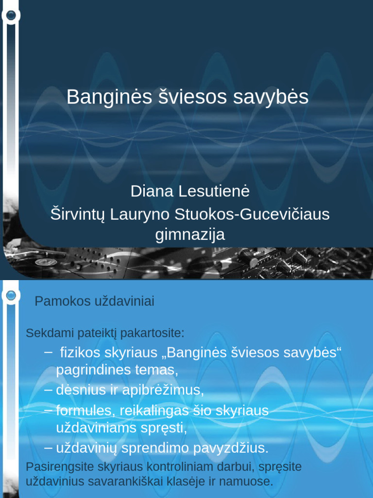 Bangines Sviesos Savybes Kartojimas | PDF